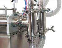 China Pneumatic piston type liquid shampoo gel water wine vinegar coffee oil beverage detergent semi automatic filling machine for sale