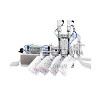 China COURM Semi Automatic 2/4/6 nozzle standing spout pouch filling capping machine for juice milk drinking water doypack filling mac for sale