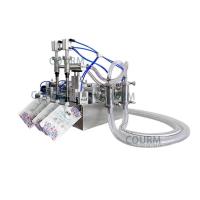 China COURM Semi Automatic 2/4/6 nozzle standing spout pouch filling capping machine for juice milk drinking water doypack filling mac for sale