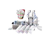 China COURM Semi Automatic 2/4/6 nozzle standing spout pouch filling capping machine for juice milk drinking water doypack filling mac for sale