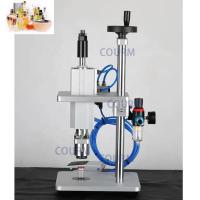 China Vertical pneumatic automatic perfume oral liquid penicillin metal glass bottle twist cap stainless steel capping machine for sale