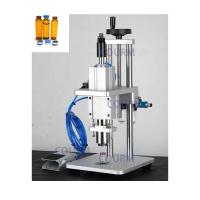 China Vertical pneumatic automatic perfume oral liquid penicillin metal glass bottle twist cap stainless steel capping machine for sale