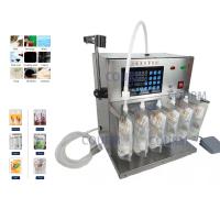 China semi automatic stainless steel six tank vertical bag filling machine is suitable for vertical bag juice coffee liquid and milk for sale