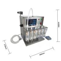 China semi automatic stainless steel six tank vertical bag filling machine is suitable for vertical bag juice coffee liquid and milk for sale