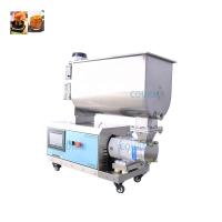 China Semi automatic bench bait peanut butter paste wood putty mayonnaise lubricating oil rotor pump heating stirring filling machine for sale