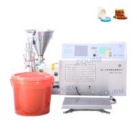 China Semi automatic rotor pump honey chocolate peanut butter motor viscous detergent slurry weighing and filling machine for sale