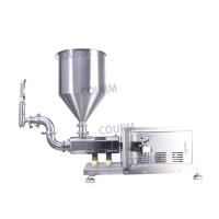 China Semi-automatic lipstick lip balm lip gloss face cream cosmetic cream honey jar filling machine with heating and mixing Hopper for sale