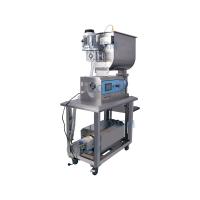 China COURM Semi automatic high viscosity cosmetic shoe polish cream particles heated stirring rotor pump leg filling machine for sale