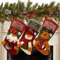 China Christmas Stocking Classic Large Stockings Santa, Snowman, Reindeer Xmas Character for Family Holiday Christmas Party for sale