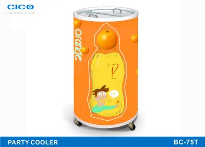 China Mini Refrigerator Outdoor Party Fridge Barrel Shape With 3 Wheels for sale