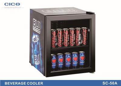 China Electric Full Glass Front Mini Fridge / Glass Fronted Table Top Fridge for sale