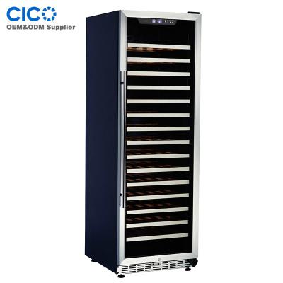 China Upright Single Temp Energy Efficient Wine Refrigerator Self Closing Door for sale