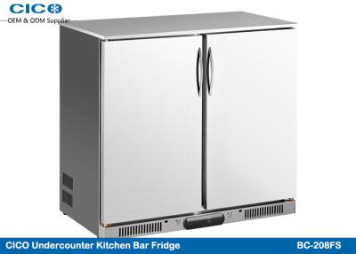 China Silvery Beer Cooler Refrigerator , Under Bench Freezer 208L Capacity CE Certificated for sale