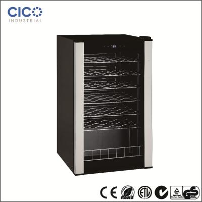 China CICO-28Bottles  Compressor Wine Cooler With Black Cabinet and Black Interior for sale