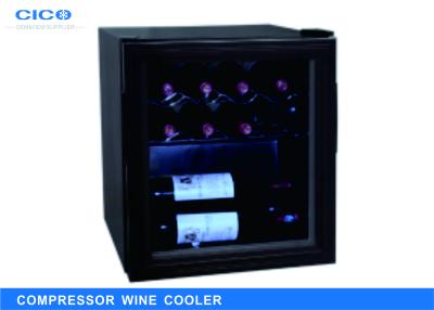 China Black 15 Bottles Energy Efficient Wine Fridge High Efficient Evaporator for sale