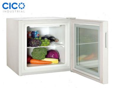 China White Electric Glass Front Mini Fridge / Small Clear Front Refrigerator for sale
