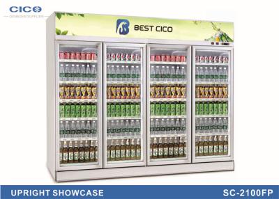 China Four Door Upright Display Refrigerator , Upright Refrigerated Display Case for sale