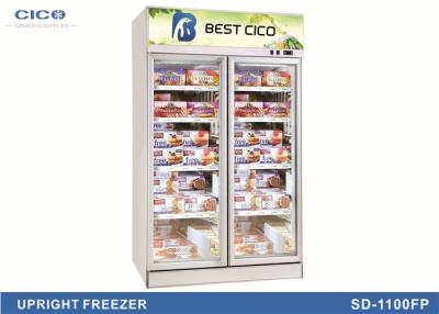 China Electric 2 Door Upright Commercial Fridge LOW - E Glass Customized Size for sale