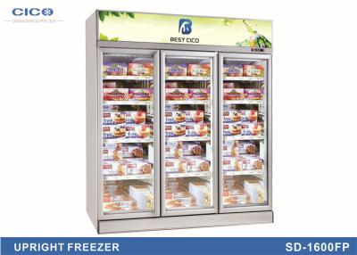 China Three Glass Door Upright Display Cooler For Ice Cream OEM Service for sale