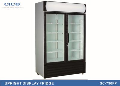 China Commercial Electric Upright Display Refrigerator / 2 Door Upright Fridge for sale
