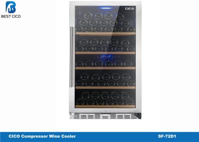 China Electronic Temp Controller Wine Cooler Fridge Dual Zone SF-72D1 Auto Closing Door for sale