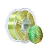 China Customization 3D Printer Filament PLA Silk Dula Color Yellow Green 3d Printing Consumables for sale