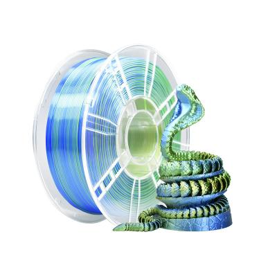 China Toughness Enhanced Tri-Color Gold Green Blue 3D Printer PLA Silk Filament for sale