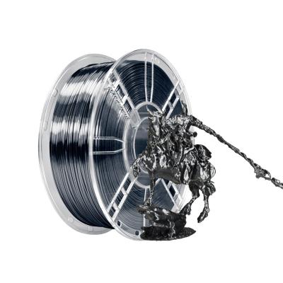 China 100% Bubble Free Toughness Enhanced Silk Iron Black PLA Filament For 3D Printing for sale