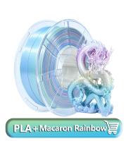 China Customizable PLA+ Rainbow Silk Filament Macaron Color 3D Printer Diameter 1.75mm for sale