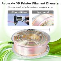 China Strong Toughness 3D Printer Silk Rainbow Color 1.75mm PLA Filament for sale