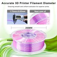 China Silk Dual Color Purple Silver PLA Plus Filament Toughness Enhanced 3D Printer Filament for sale