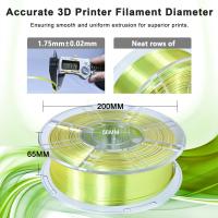 China Customization 3D Printer Filament PLA Silk Dula Color Yellow Green 3d Printing Consumables for sale