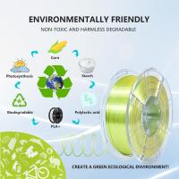 China Customization 3D Printer Filament PLA Silk Dula Color Yellow Green 3d Printing Consumables for sale