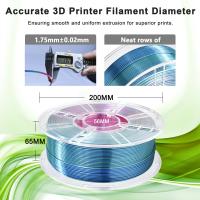 China Tri Color PLA Filament For 3D Printer Silk Red Blue Cyan 3d Printing Filament for sale