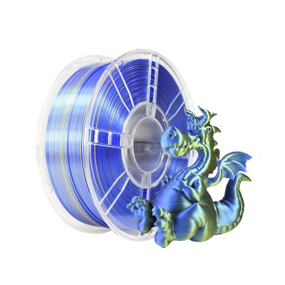 China High Resilience 3D Printer PLA Filament Silk Dual Color Blue Gold 1.75mm 3D Printing for sale