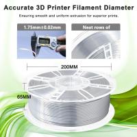 China Diameter 1.75mm  Silk Light Silver PLA Toughness Enhanced 3D Printer Filament 1kg for sale