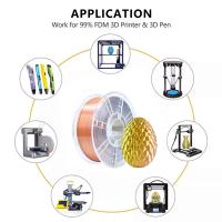 China Strong Toughness 1.75mm PLA Filament for 3D Printer Silk Gold Silver Copper 3D Printing Filament for sale