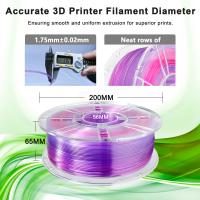 China 3d printing filament 1.75mm Transparent Gradient dual color purple blue 1000g pLA+ filament for sale