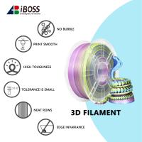 China IBOSS High Toughness 3d printing filament silk tri-color yellow purple blue 1.75mm PLA+ Filament for sale
