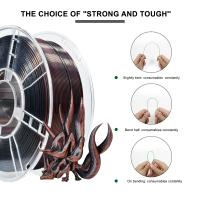 China High Toughness 3D Printing Filament 1.75mm Silk Tir-color Black Red Copper PLA+ Filament for sale
