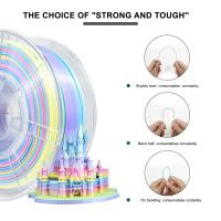 China 1.75mm Toughness Enhanced Silk Macaroon Rainbow  PLA+ High Quality 3D Printer Filament for sale