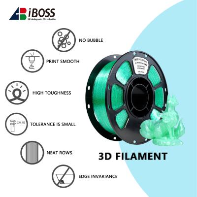 China IBOSS 3D Printing Filament Universal 3D Printer Glitter Mint Green 1.75 Mm PETG Filament for sale