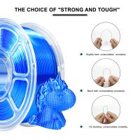 China Silk Blue 3D Printing PLA+ 3D Filament 1kg 1.75mm Printing Temperature 220-240℃ Custom for sale