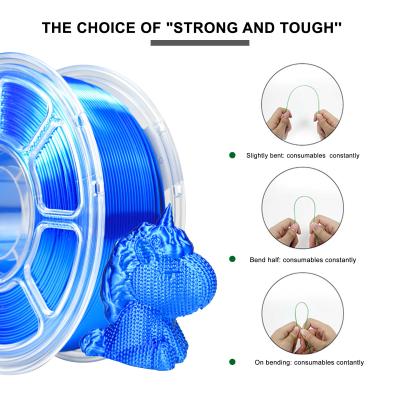 China Silk Blue 3D Printing PLA+ 3D Filament 1kg 1.75mm Printing Temperature 220-240℃ Custom for sale
