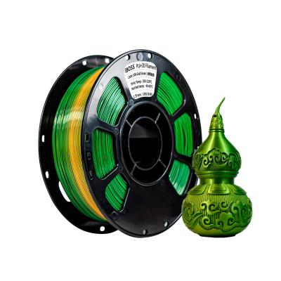 China iBOSS High Toughness  Silk Dual Color PLA+ Silk Gold Green 1.75mm 3D Printer Filament for sale