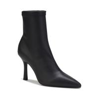 China Women's Black Leather Boots 9cm Heel Sheepskin Lined Self Counter Heel Cover for sale