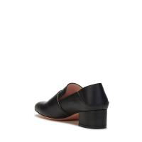 China Black Cow Leather Flat Loafer Dress Shoes with Unique Buckle 3-4cm Heel for sale