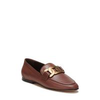 China Women's Brown Flat Loafer Shoes Imported Rubbed Cowhide 1-2cm Heel Daily Workplace for sale