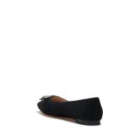 China Black Suede Women's Low Heel Shoes Pointed Toe Office Daily Wear 1-2cm for sale