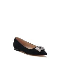 China Black Suede Women's Low Heel Shoes Pointed Toe Office Daily Wear 1-2cm for sale